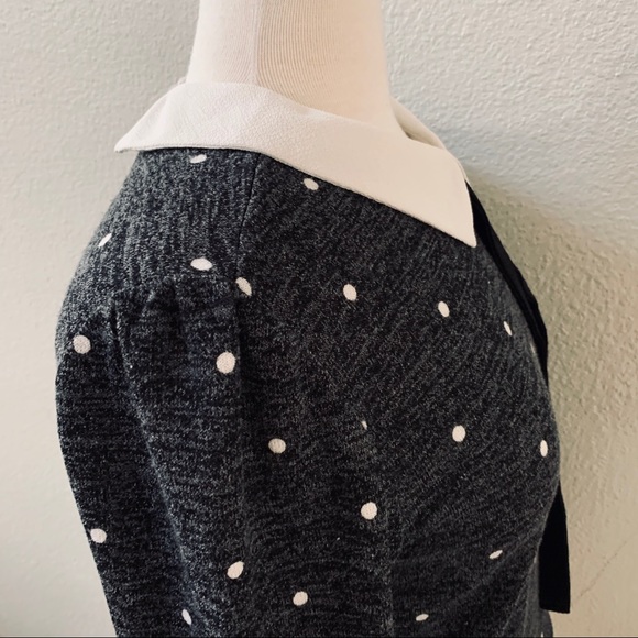 Monteau | Tops | Monteau Gray White Polka Dot Preppy Layered Top M ...